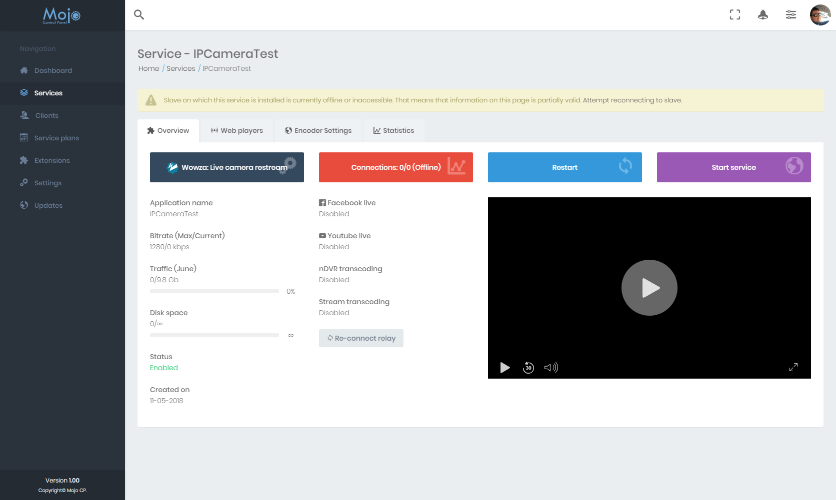 Prahec - Portfolio - Mojo Control Panel