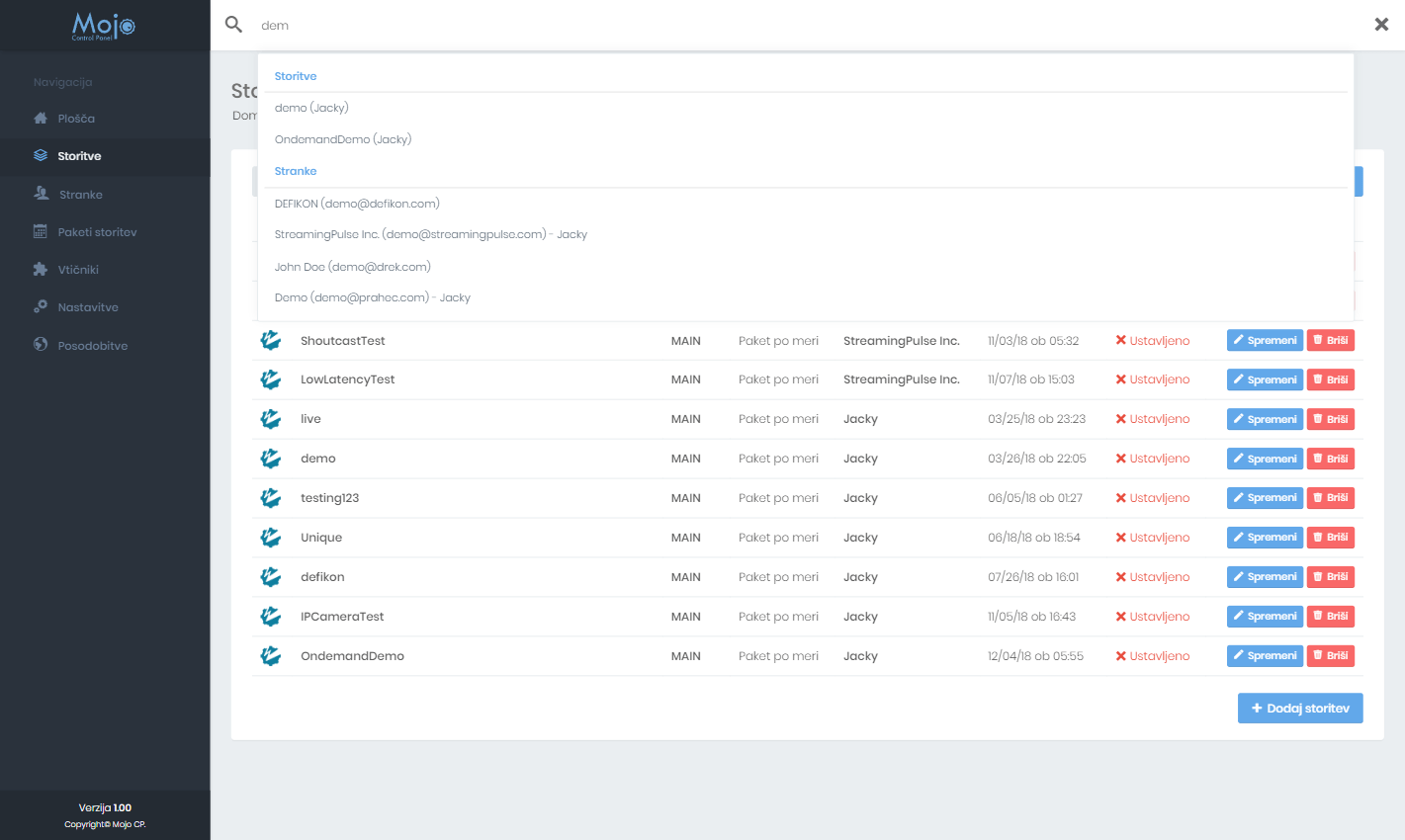 Prahec - Portfolio - Mojo Control Panel